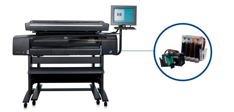 Плоттер HP DesignJet 820 с СНПЧ и чернилами купить Санкт-Петербург ...